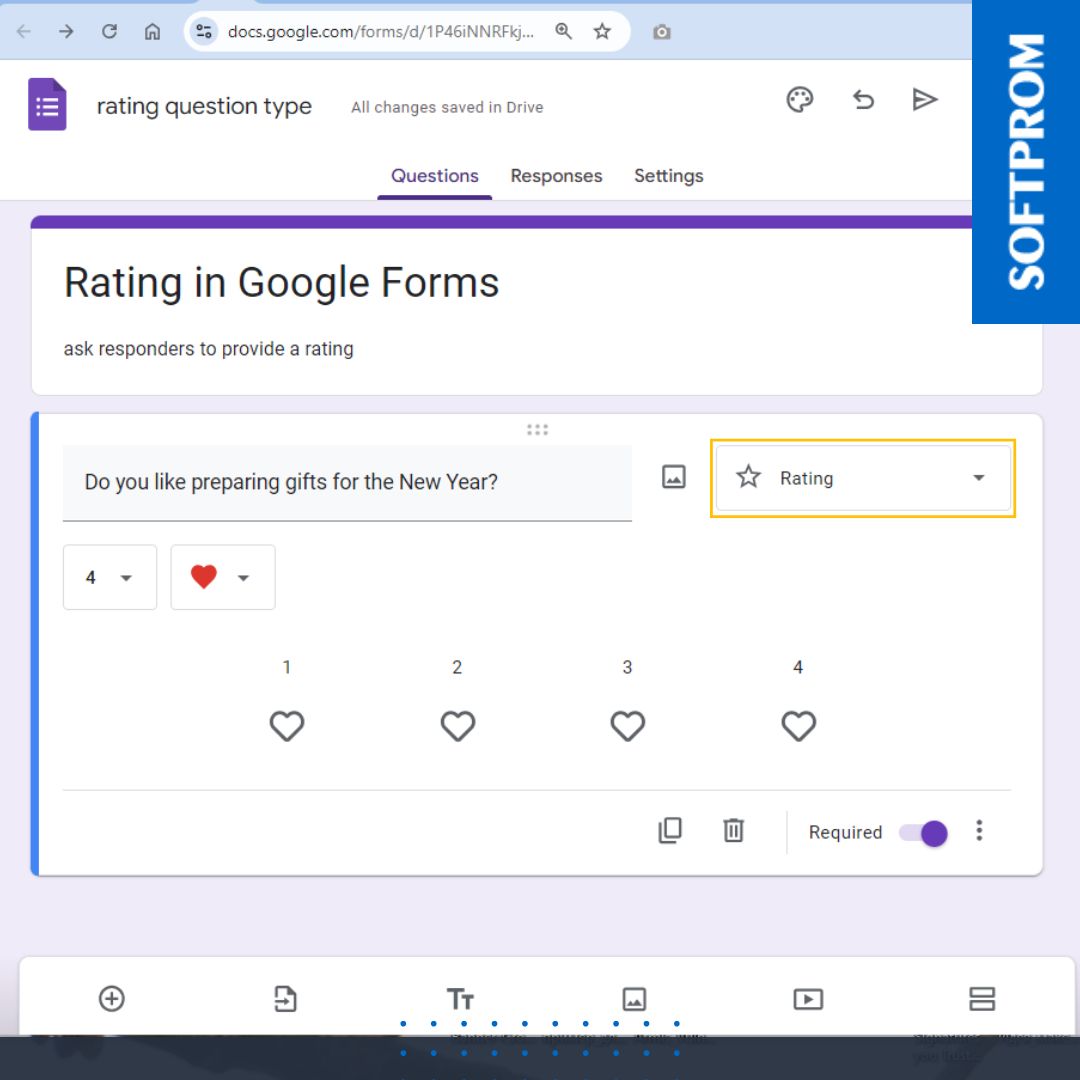 Ask responders for a rating in Google Forms