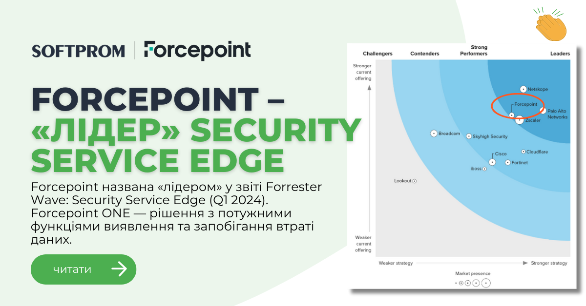 Forcepoint — «лідер» у звіті Forrester Wave: Security Service Edge (Q1 2024)