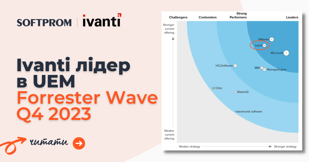 Forrester Wave: Ivanti лідер у галузі Unified Endpoint Management (UEM)