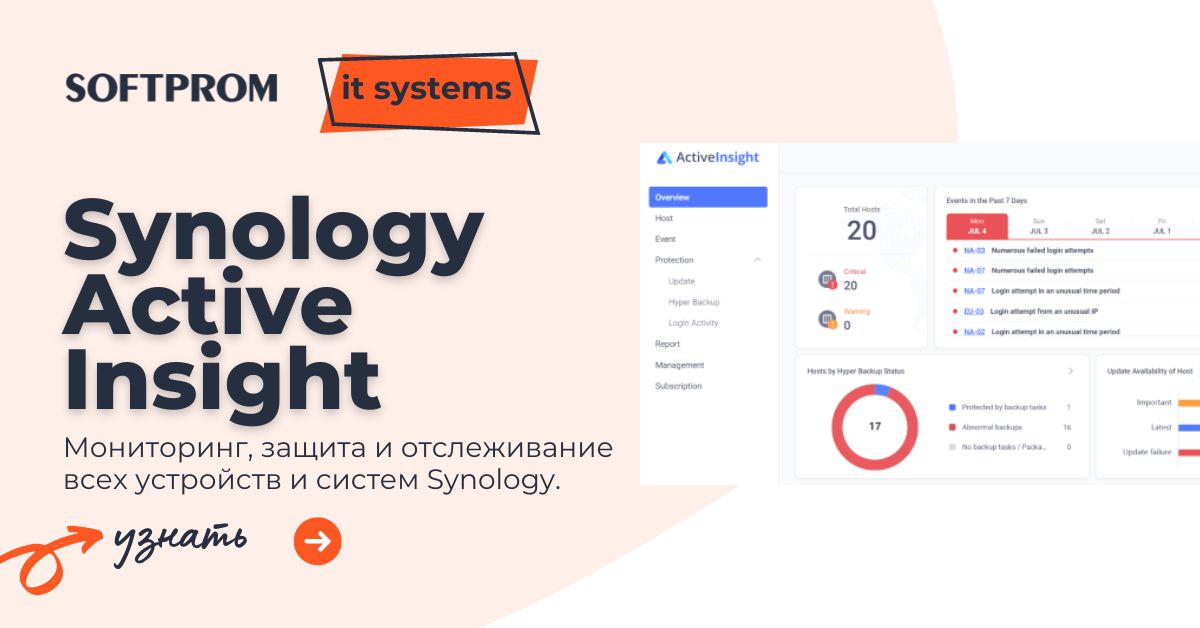 Расширенная платформа мониторинга Synology Active Insight